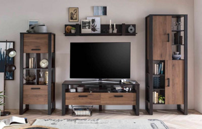 Elegant Nordi VB Living Room Set H2000mm W3150mm D430mm - Okapi Walnut ...