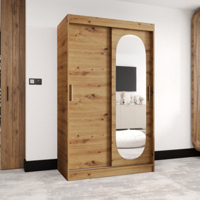 Elegant Oak Artisan Royal Sliding Door Wardrobe 1200mm x 2000mm x 620mm ...
