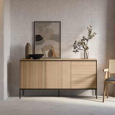 Elegant Oak Linear Sideboard H850mm W1670mm D410mm - Modern Design with ...