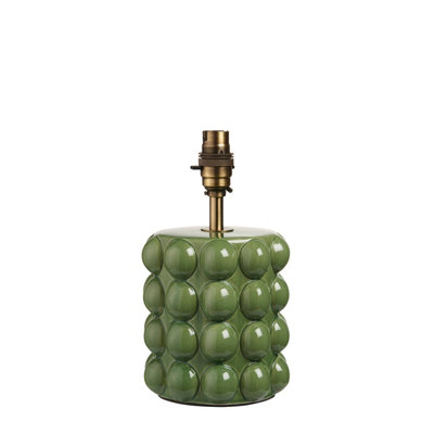 Elegant Olive Green Ceramic Table Lamp Base with Brass Accents for ...