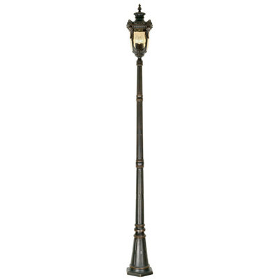 Elegant Outdoor IP44 3 Bulb Lamp Post with Old Bronze Finish and LED ...