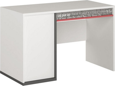 Elegant Philosophy Computer Desk in Grey & White (H)750mm (W)1200mm (D ...