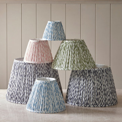 Elegant Set of 2 Shell Bay Blue Tapered Cylinder Lamp Shades ...