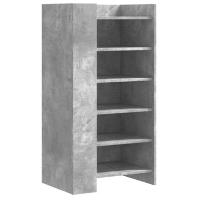Elegant Shoe Cabinet Concrete Grey 52x37.5x100 cm Engineered Wood