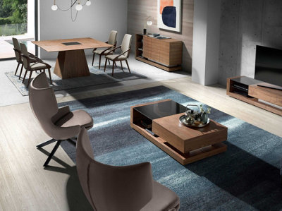 Elegant Square Walnut Dining Table for Modern Homes