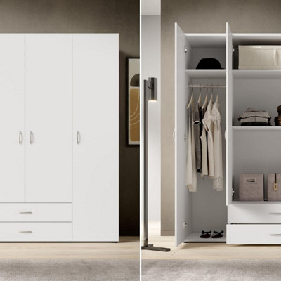Elegant Stella Trading BASE Hinged Door Wardrobe W1600mm H1770mm D520mm ...