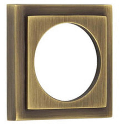 Elegant Stepped Square Outer Rose in Antique Brass for Luxury Escutcheons - Solid Brass Key Hole ...