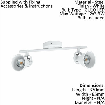 Elegant Twin Ceiling Spot Light with Matching Wall Lights in Matt White ...