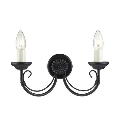 Elegant Twin Wall Light in Gothic Style with Ivory Candle Tube and ...