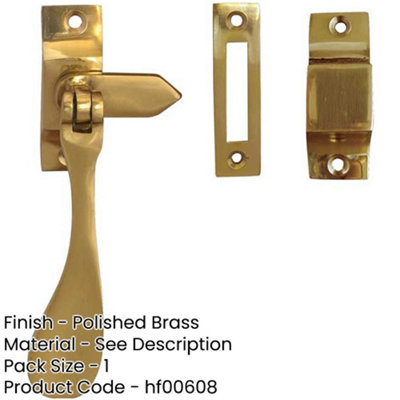 Elegant Victorian Casement Fasteners in Polished Brass - 105mm - Window ...