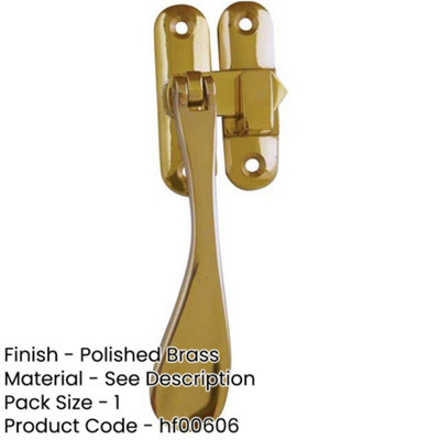 Elegant Victorian Casement Fasteners in Polished Brass - 90mm - Window ...