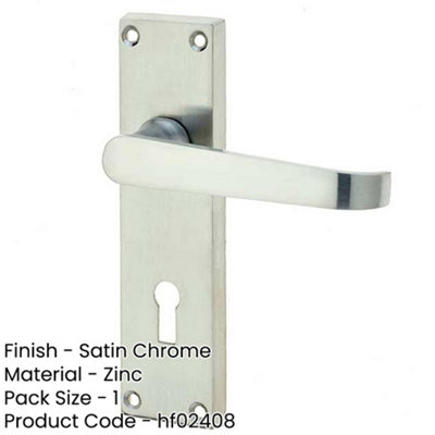 Elegant Victorian Straight Door Handle with Satin Chrome Finish for ...