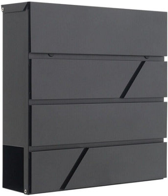 Elegant Wall-Mounted Postbox with Lock and Newspaper Slot, Easy Install ...