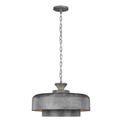 Elegant Weathered Galvanized 1 Bulb Ceiling Pendant Light with E27 Socket