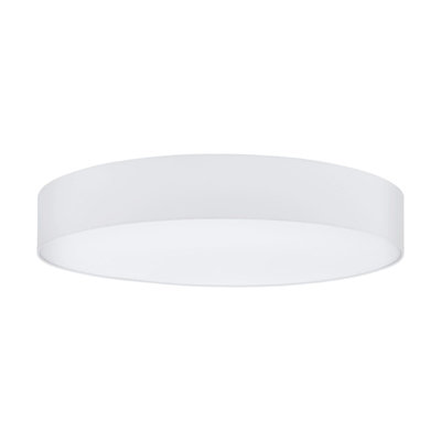 Elegant White Flush Ceiling Light with Fabric Shade for Bright Illumination