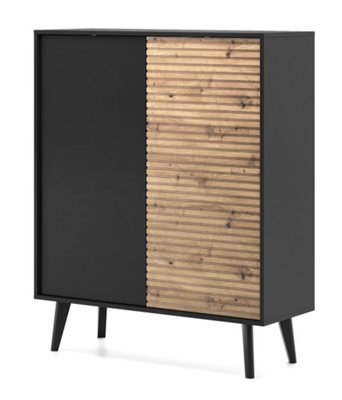 Elegant Willow Highboard Cabinet H1250mm W1040mm D390mm in Oak Artisan ...