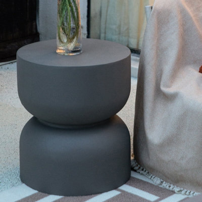 Elementi Chronos GRC Side Table in Slate Black | DIY at B&Q