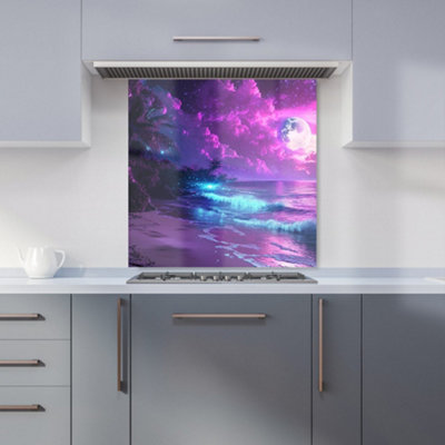 Elena Sable: 00007 Premium Glass Kitchen Splashback W600mm x H600mm