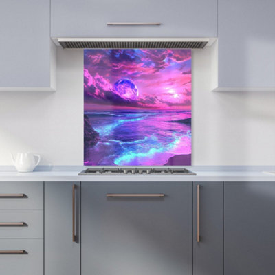 Elena Sable: 00008 Premium Glass Kitchen Splashback W600mm x H650mm