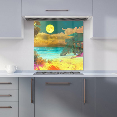 Elena Sable: 00010 Premium Glass Kitchen Splashback W600mm x H600mm