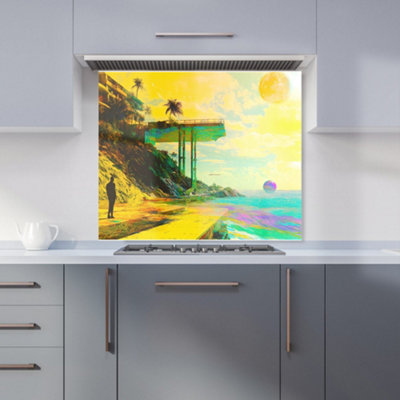 Elena Sable: 00011 Premium Glass Kitchen Splashback W900mm x H750mm