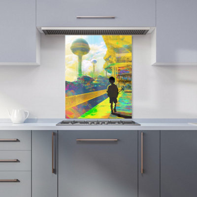 Elena Sable: 00020 Premium Glass Kitchen Splashback W600mm x H750mm