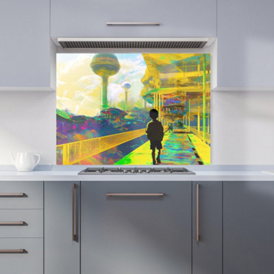 Elena Sable: 00020 Premium Glass Kitchen Splashback W900mm x H650mm