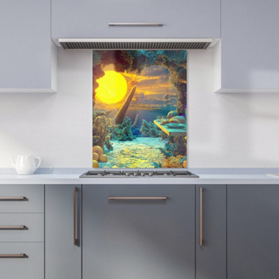 Elena Sable: 00029 Premium Glass Kitchen Splashback W600mm x H750mm