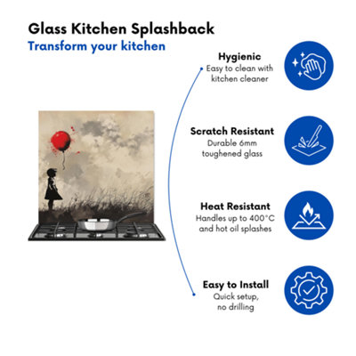 Elena Sable: 00065 Premium Glass Kitchen Splashback W700mm x H750mm