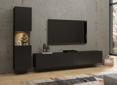 Elevate Your Entertainment Area Ava 09 TV Unit for 75 TVs in Sleek Black Organise