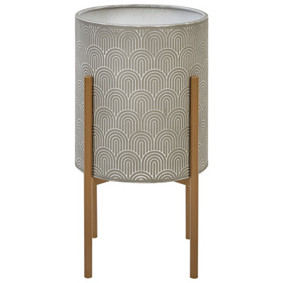 Elevated Plant Pot AUBRIETA Metal Grey