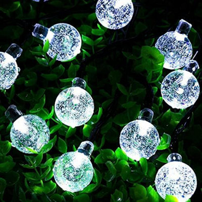 Elex Solar String Lights Outdoor Garden 50 LED Waterproof Globe 8 Modes ...