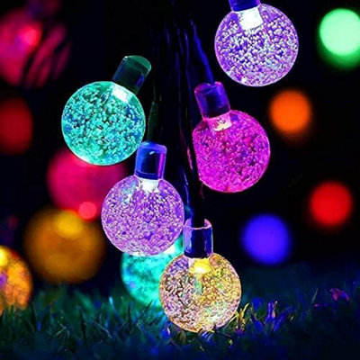 Elex Solar String Lights Outdoor Garden 50 LED Waterproof Globe 8 Modes ...