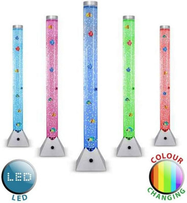 Elex Stunning 90cm Colour Changing LED Mood Bubble Tower Lamp Fish ...