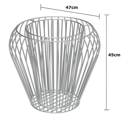 Elgarden Milo Flower Pot - 47cm Steel Gabion Planter - Contemporary Design