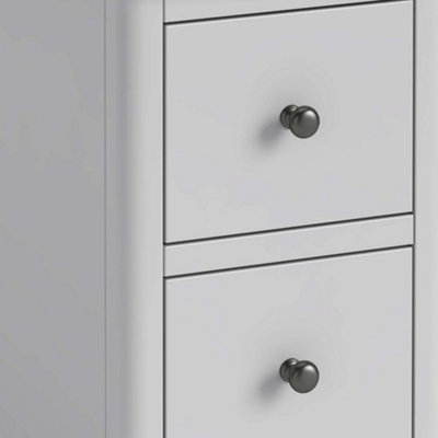 ELGIN GREY NARROW BEDSIDE TABLE FULLY ASSEMBLED - BY ROSELAND FURNITURE