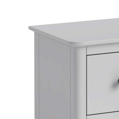 ELGIN GREY NARROW BEDSIDE TABLE FULLY ASSEMBLED - BY ROSELAND FURNITURE