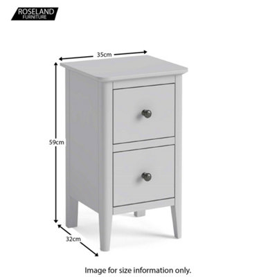 Elgin Grey Narrow Bedside Table Fully Assembled - By Roseland Furniture