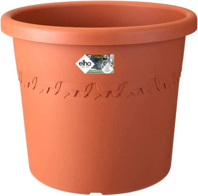 Elho Algarve Cilindro 58cm Plastic Plant Pot with Wheels in Terra | DIY ...