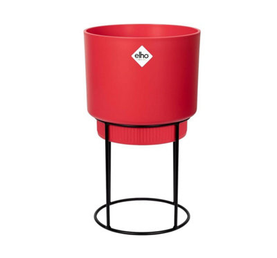 Elho B.for Studio Round 22cm Brilliant Red on Stand Recycled Plastic ...