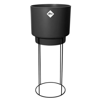 Elho B.for Studio Round 30cm Living Black on Stand Recycled Plastic ...
