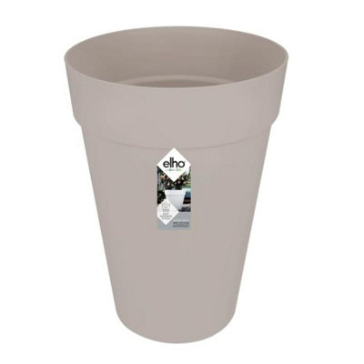 Elho Loft Urban Round High 35cm Warm Grey Recycled Plastic Plant Pot ...
