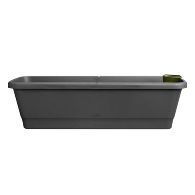 Elho Noa Recycled Plastic Large Balcony Trough Living Black | DIY at B&Q