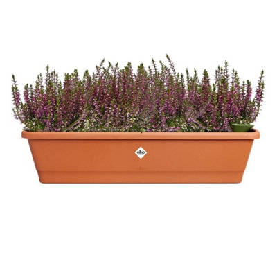 Elho Noa Recycled Plastic XL Balcony Trough Terracotta