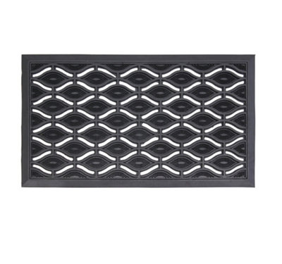 Elipses Rubber Scraper Door Mat 40x70cm Eyes Design | DIY at B&Q