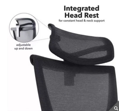 Elise Mesh Operator Chair Black Adjustable Headrest Lumbar Support Air ...