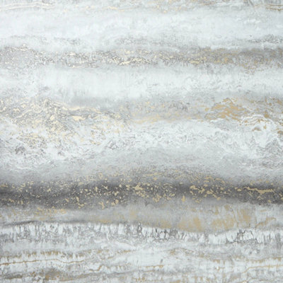 Elissia Marble Wallpaper In Grey And Gold at B&Q