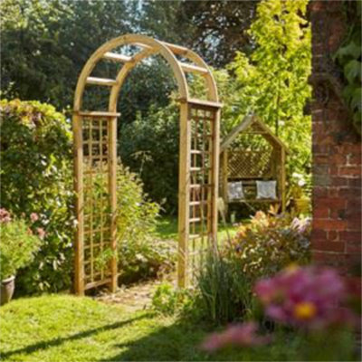 Elite Granville Outdoor Garden Wooden Arch 273 x 125 x 60cm Square ...