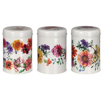 Elite Tins Emma Bridgewater Garden Flowers 3 Round Canisters