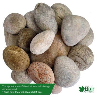 Elixir Garden Supplies 50-80mm Scottish Cobbles Decorative Stones x180kg